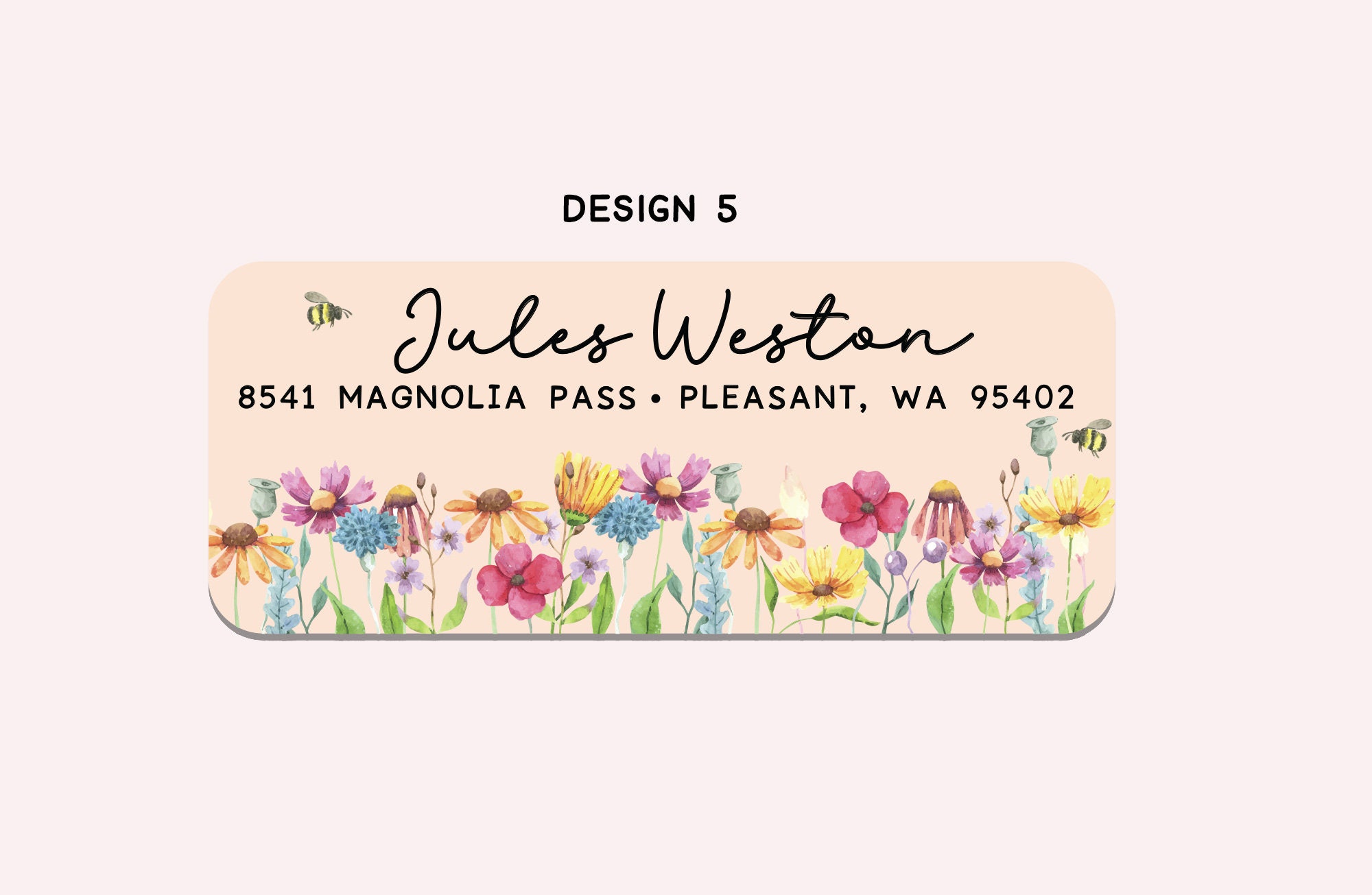 30 Wildflower Address Labels for Spring Correspondence. Floral ...