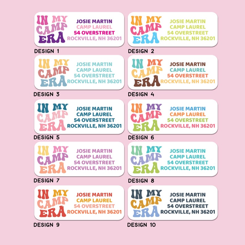 Camp Address Labels, in My Camp Era, 30 Personalized Summer Camp ...