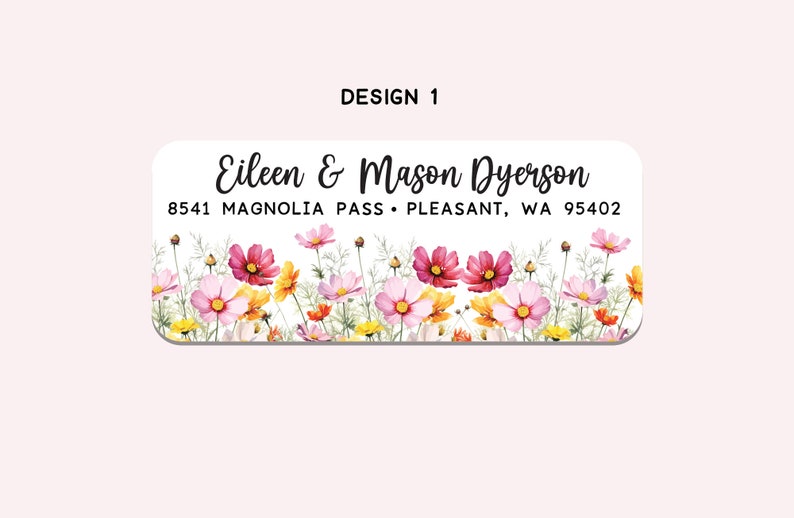 30 Wildflower Address Labels for Spring Correspondence. Floral ...