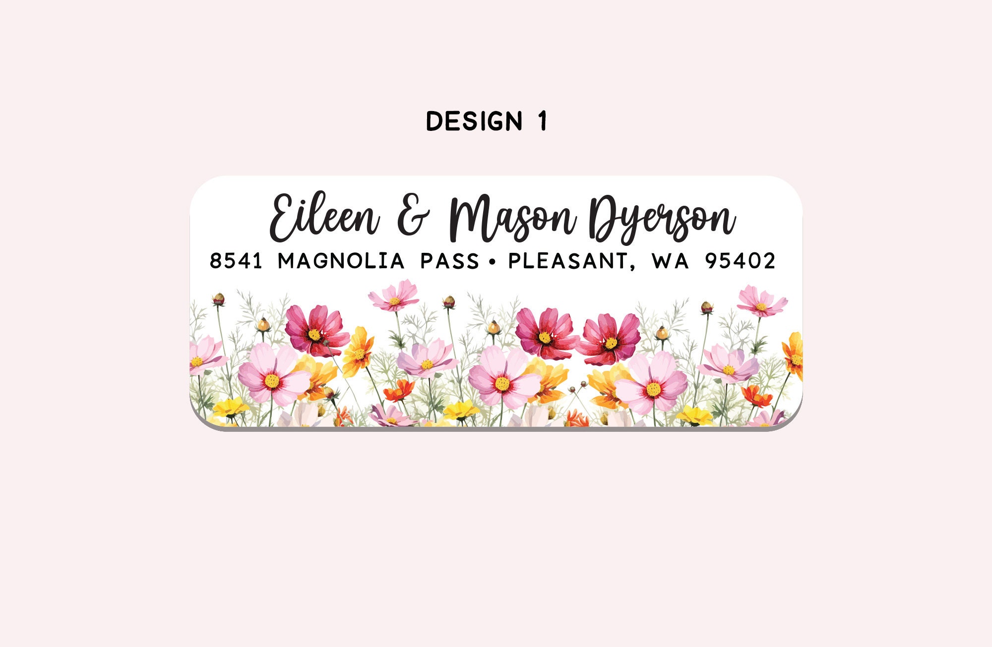 30 Wildflower Address Labels for Spring Correspondence. Floral ...