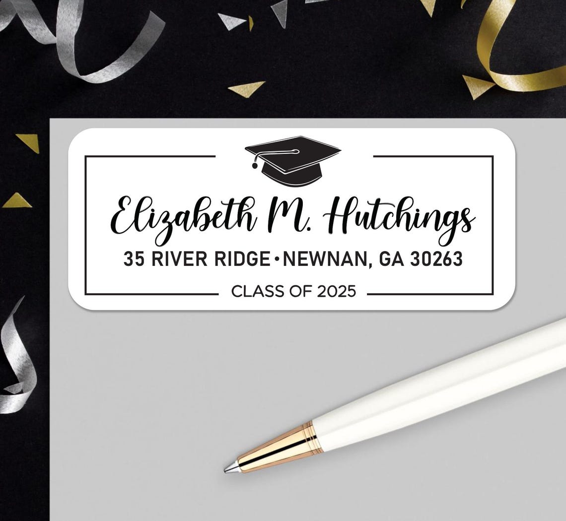 Graduation Address Labels | Personalized Class of 2025 Return Mailing ...