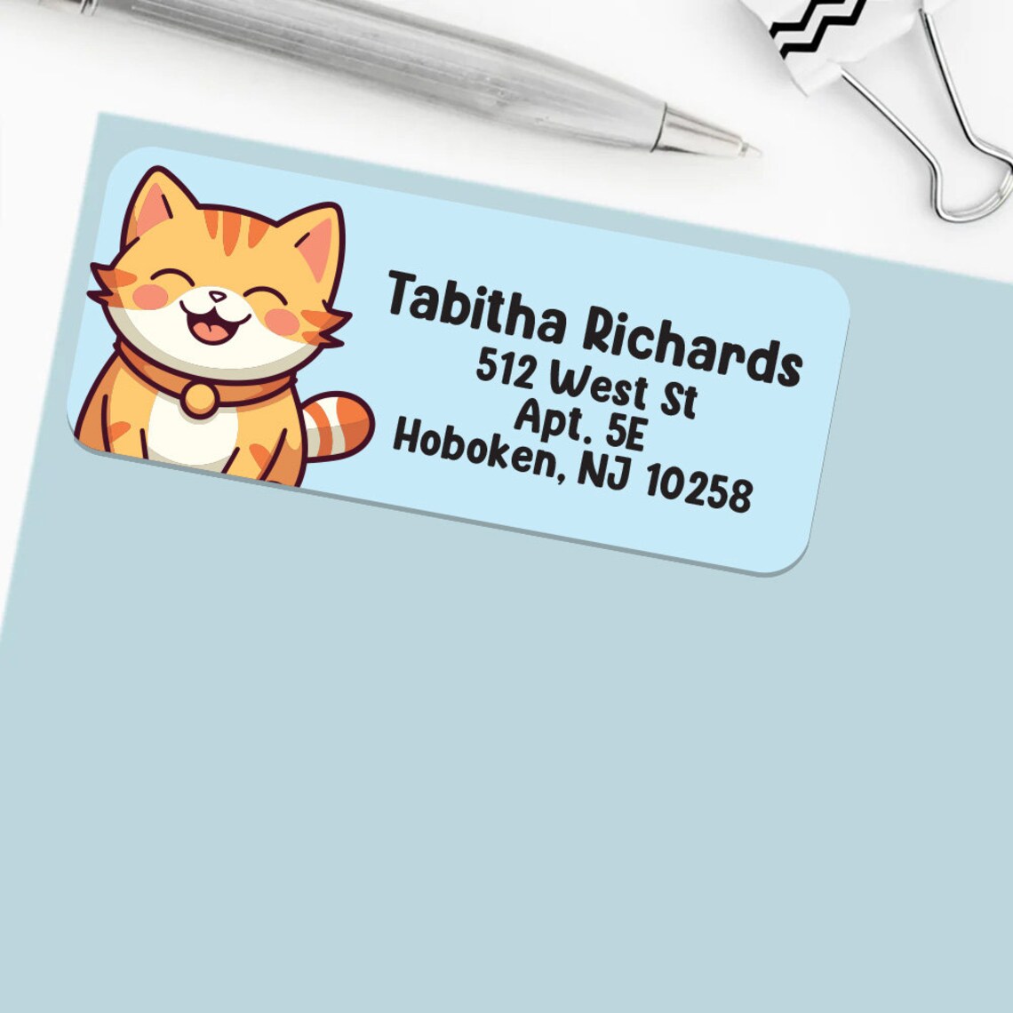 Cute Cat Address Labels | 30 Personalized Return Mailing Labels ...