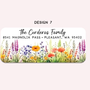 30 Wildflower Address Labels for Spring Correspondence. Floral ...