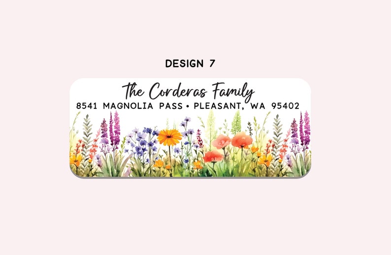 30 Wildflower Address Labels for Spring Correspondence. Floral ...