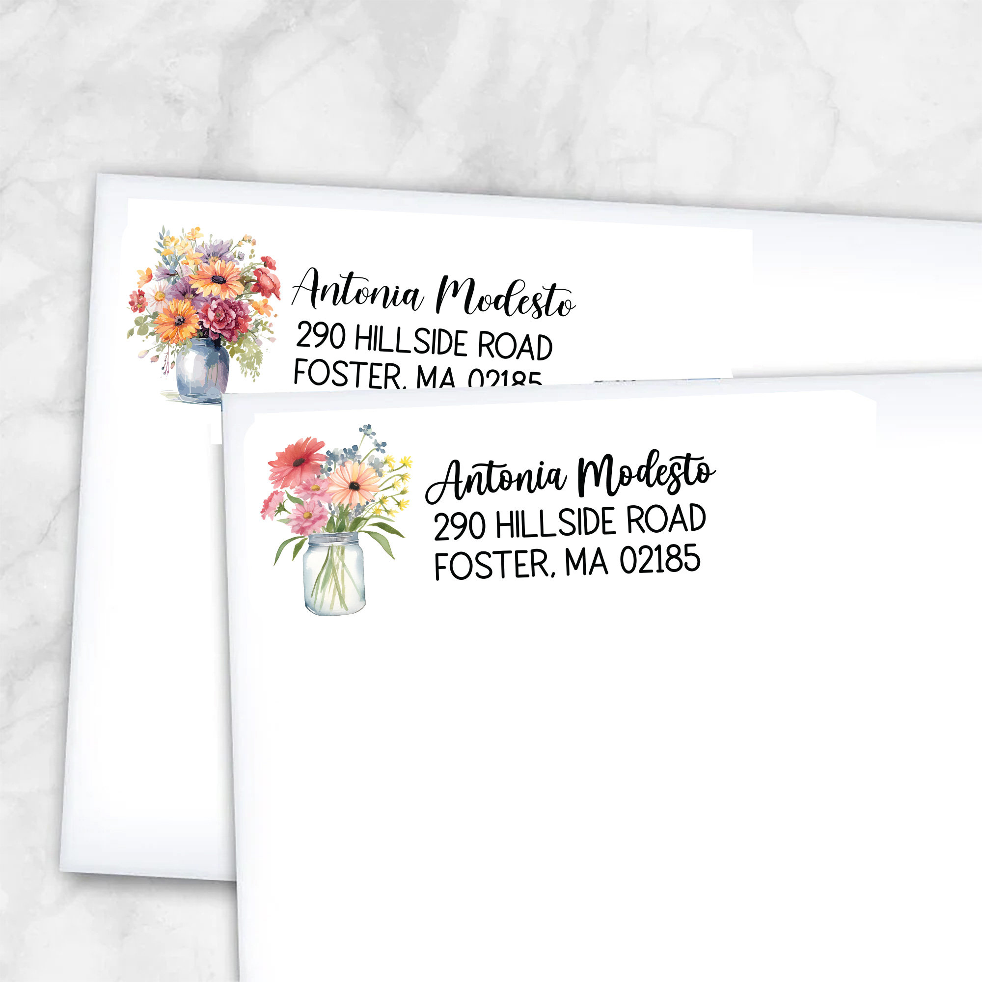 Return Address Labels, Wild Flower Address Labels, Floral Personalized ...