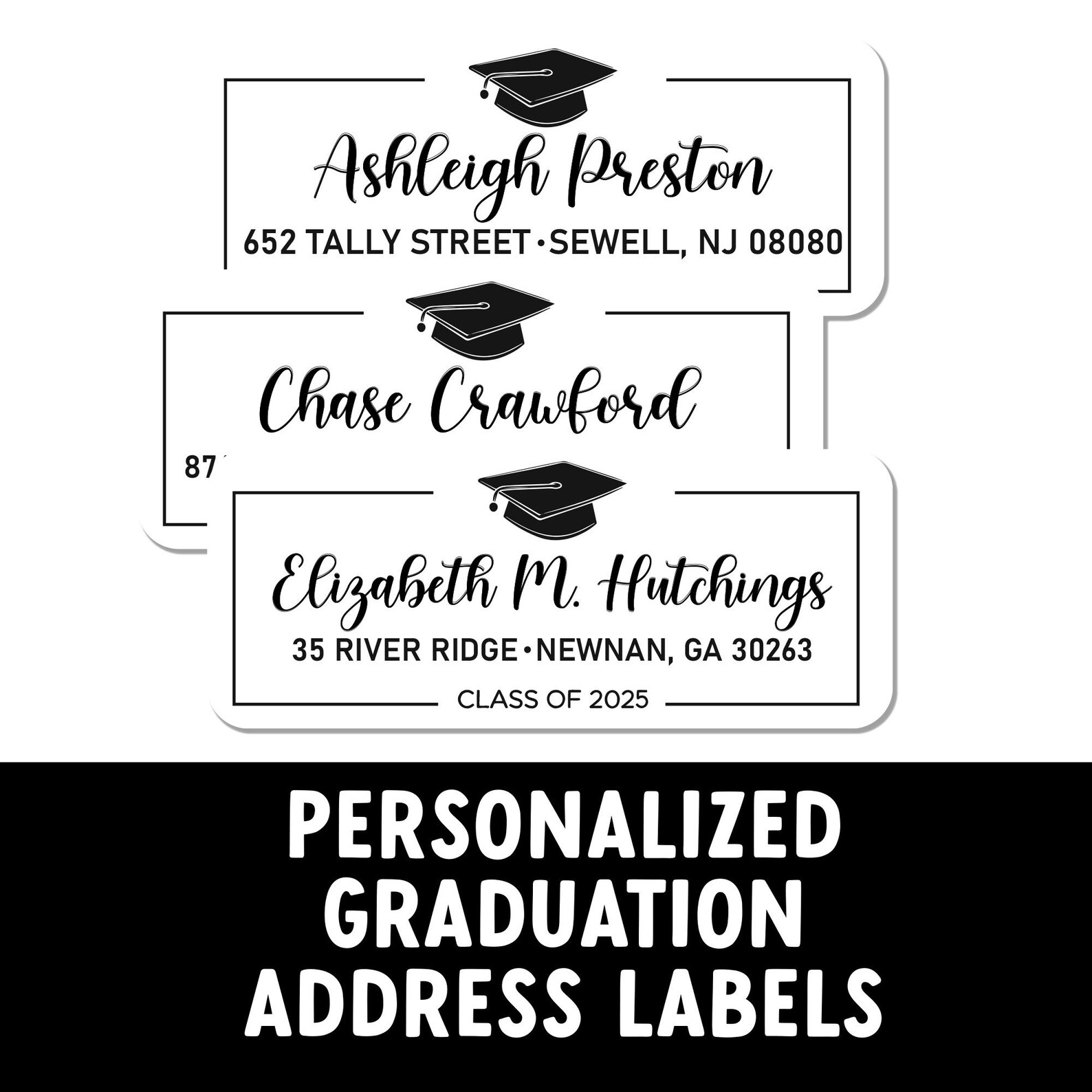 Graduation Address Labels | Personalized Class of 2025 Return Mailing ...