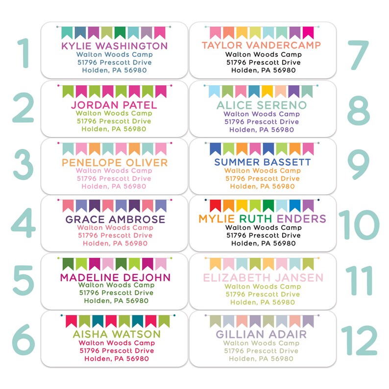 Camp Labels, Personalized Summer Camp Return Mailing Address Stickers ...
