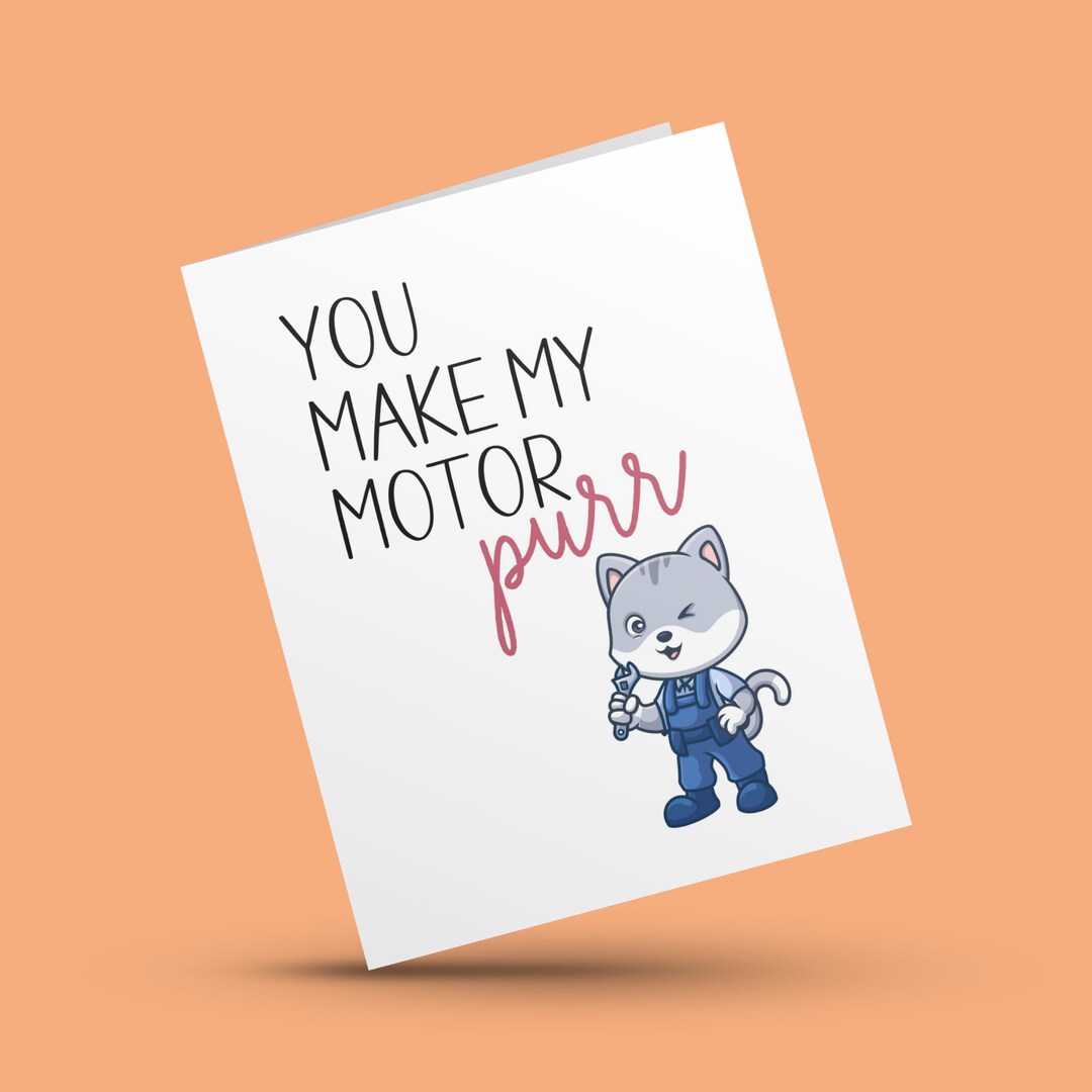 You Make My Motor Purr Greeting Card, Love and Romance Card ...