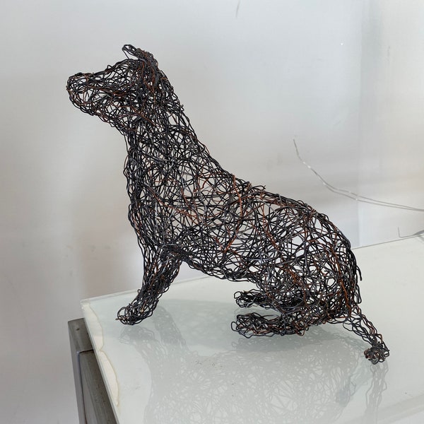 Wire Dog Sculpture - Etsy