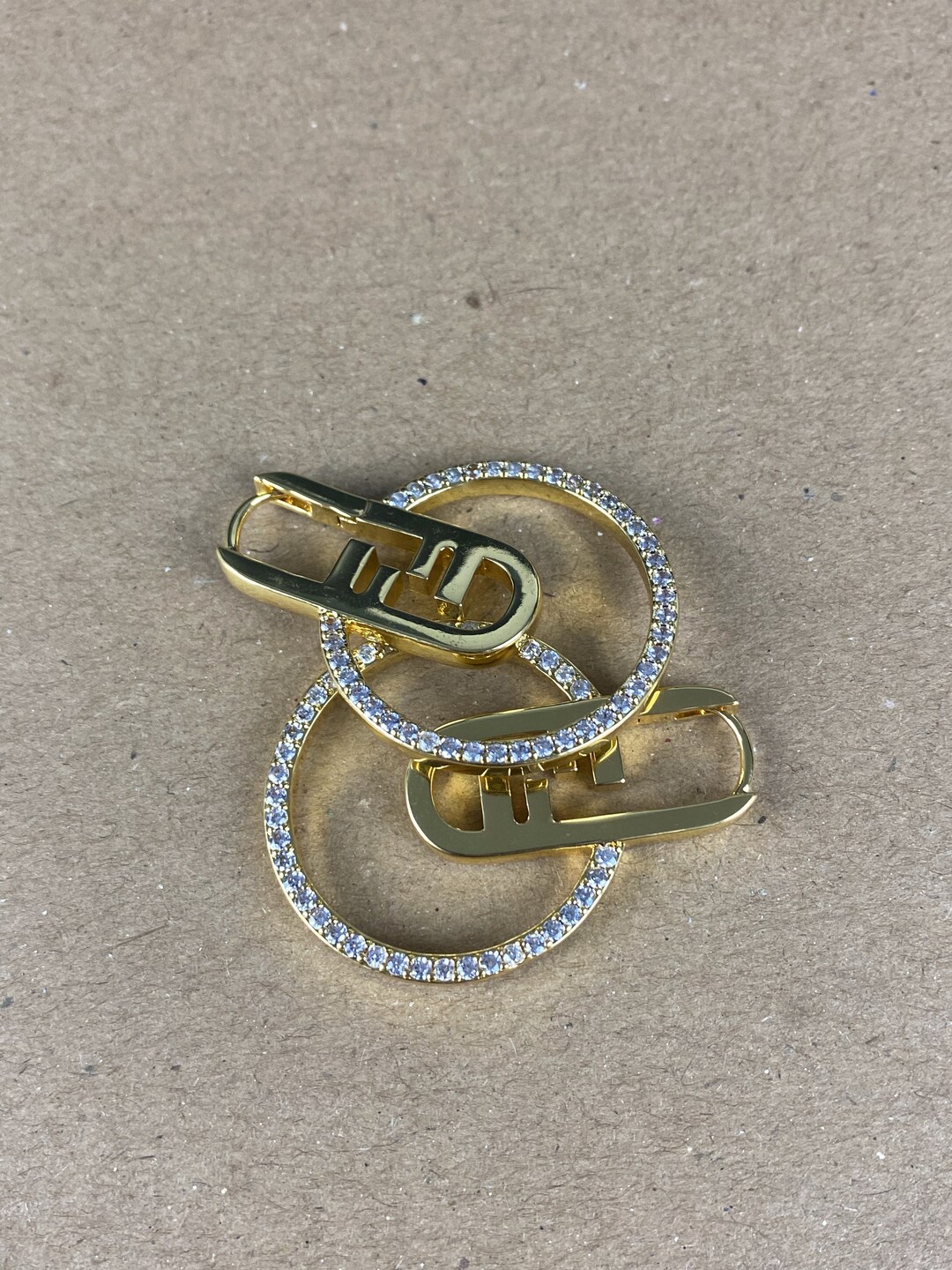 Vintage Classic Gold Earrings Fendi Hoop Earrings - Etsy