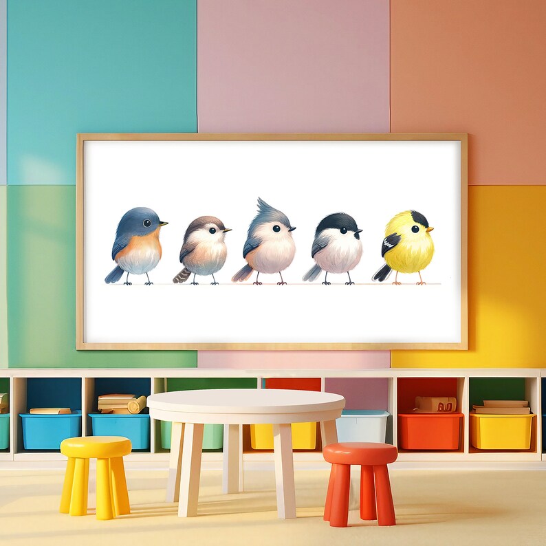 Adorable Bird Art Printables for Nursery and Toddler Room - Set of 6 ...