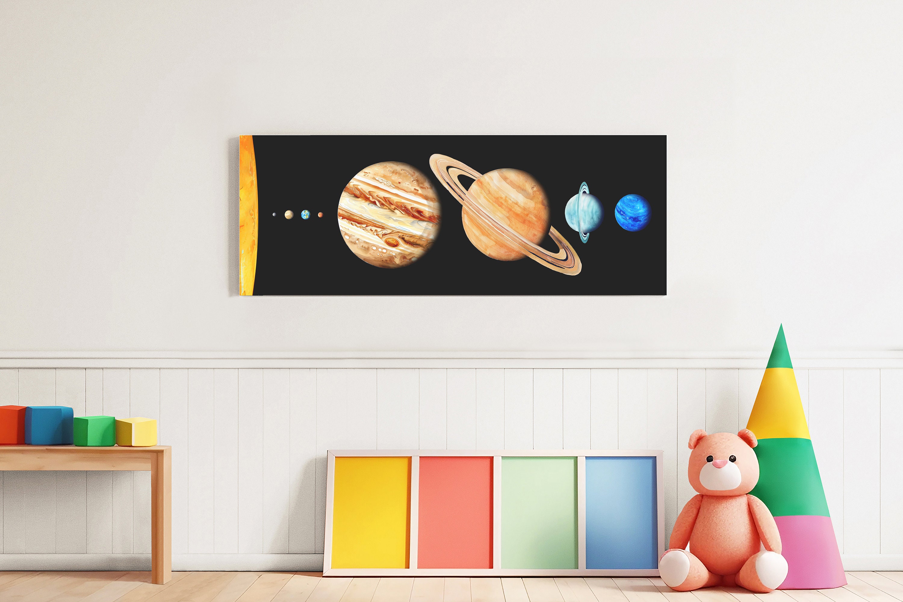 Accurate Solar System Art Bundle: Scaled & Same Size Planets With Sun ...