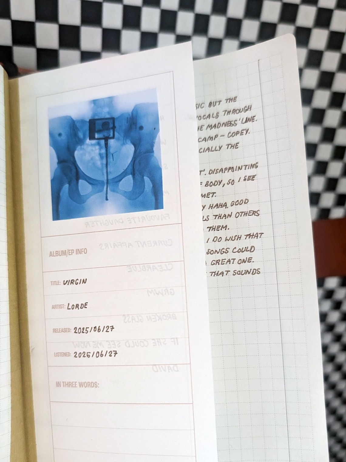 PRINTABLE Album Review Template (A6 Height) - Etsy