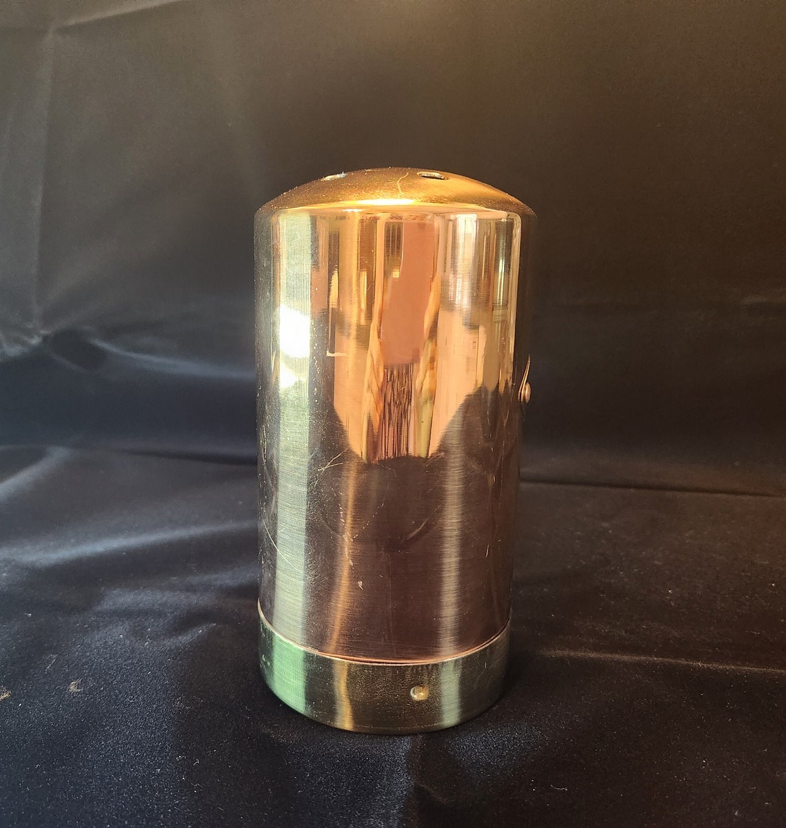 Vintage Copper Grated Cheese Shaker With Brass Handle, Base, and Label ...