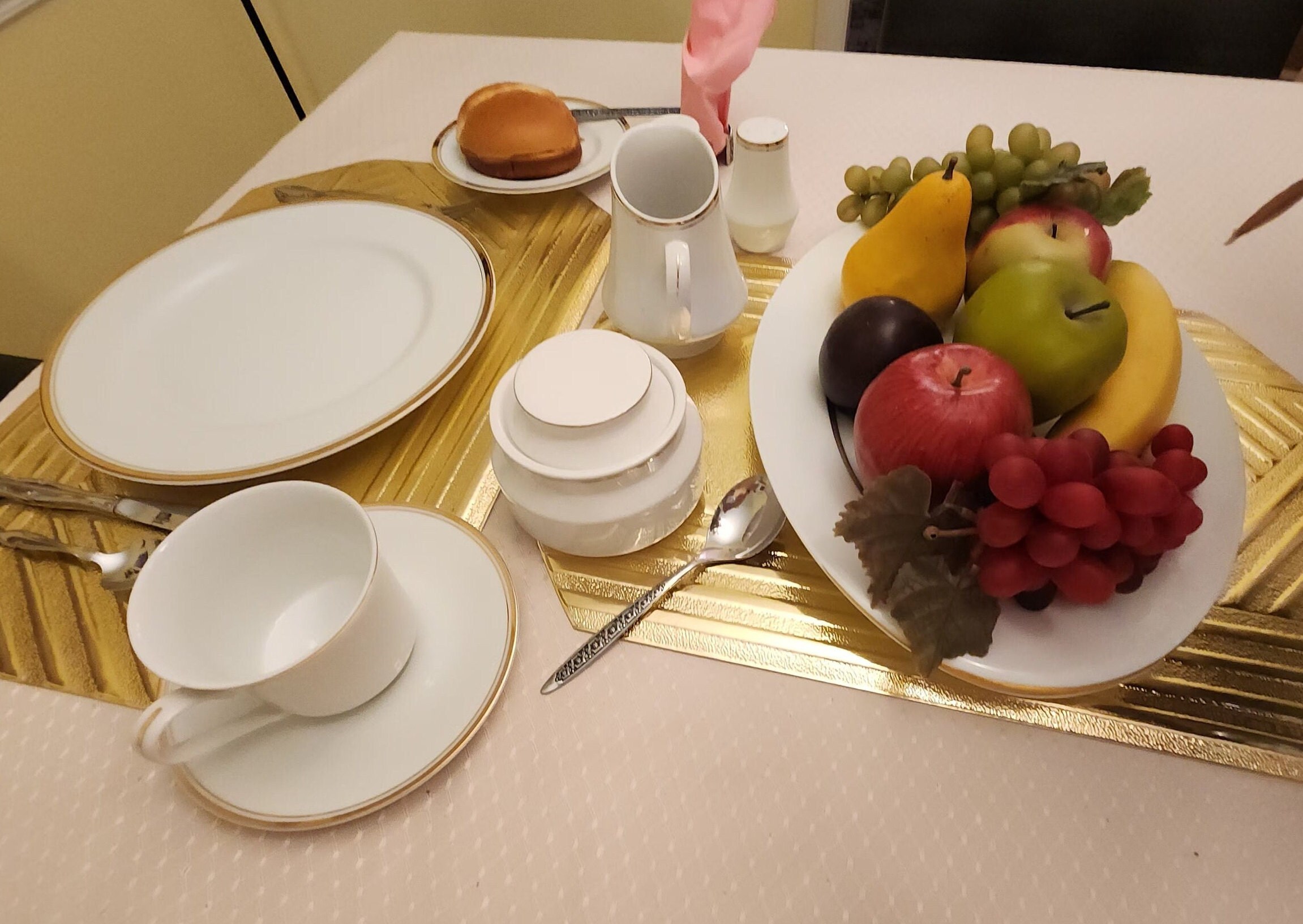 Vintage Regency Gold Patterned Porcelain Salt and Pepper Shaker Set - Etsy