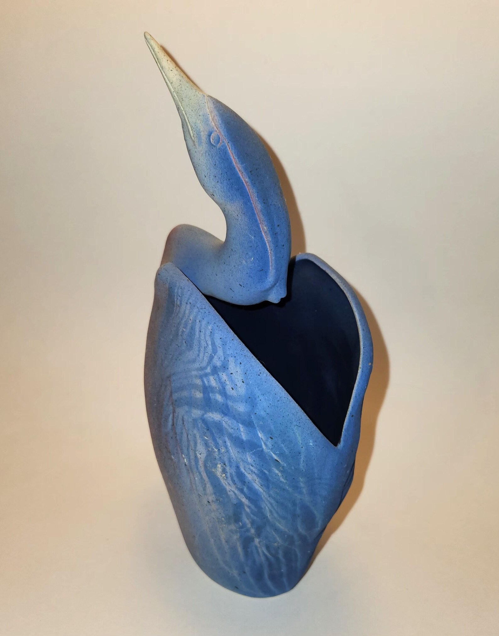 Vintage Blue Heron Vase by Pottery Artist Douglas K Cornett - Etsy