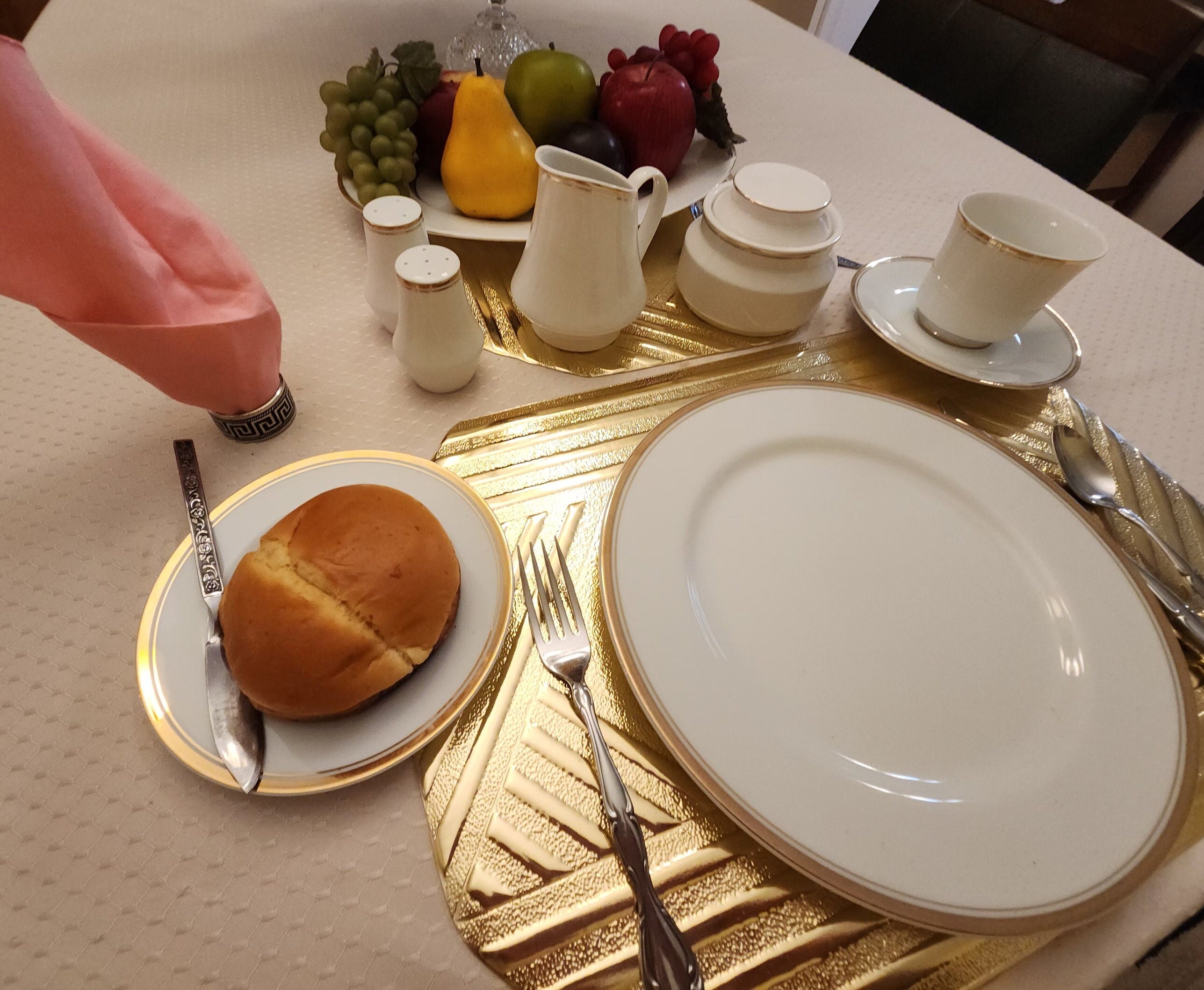 Vintage Regency Gold Patterned Porcelain Salt and Pepper Shaker Set - Etsy