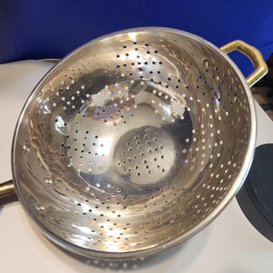 Large 9-inch Wide Copper Colander/strainer Lined With Nickel and Long ...