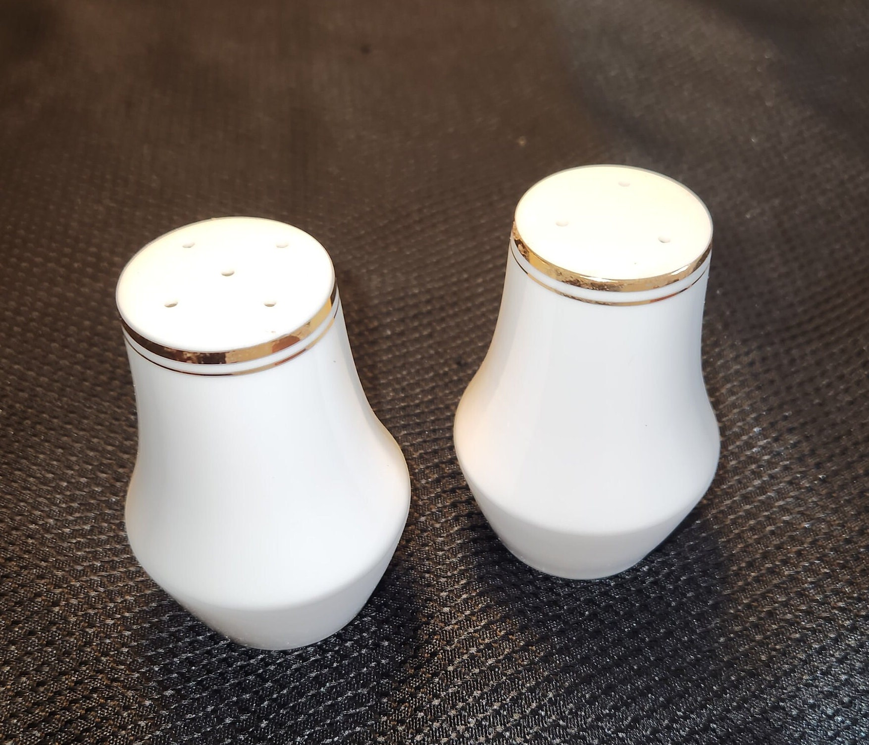 Vintage Regency Gold Patterned Porcelain Salt and Pepper Shaker Set - Etsy