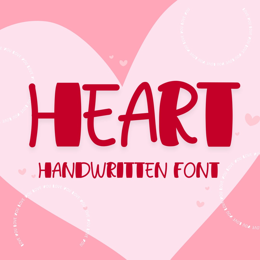 Heart | Handwritten Font - Etsy
