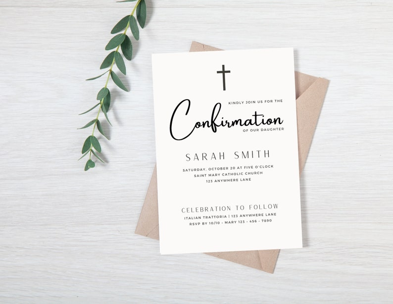Custom Confirmation Invitation | Made to Order | Minimal | Female | Custom Design | Digital ...