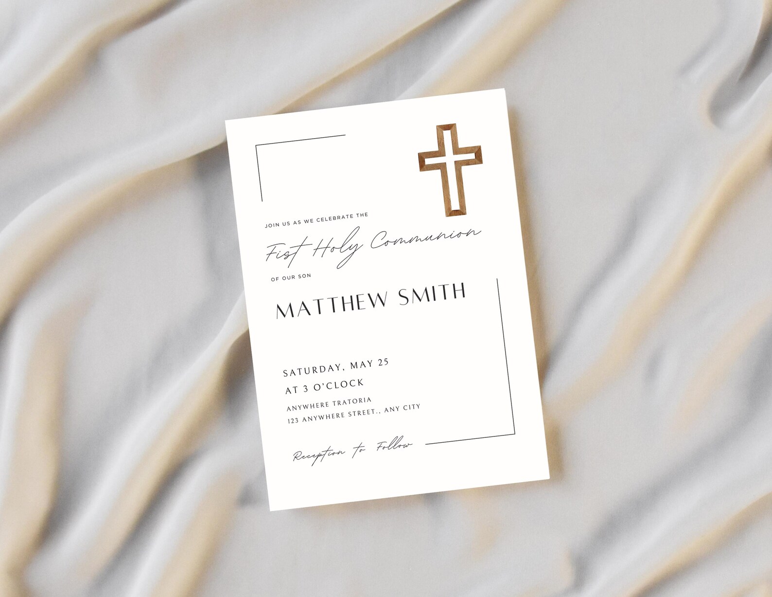Custom Holy Communion Invitation: Minimalist Design (digital Download ...