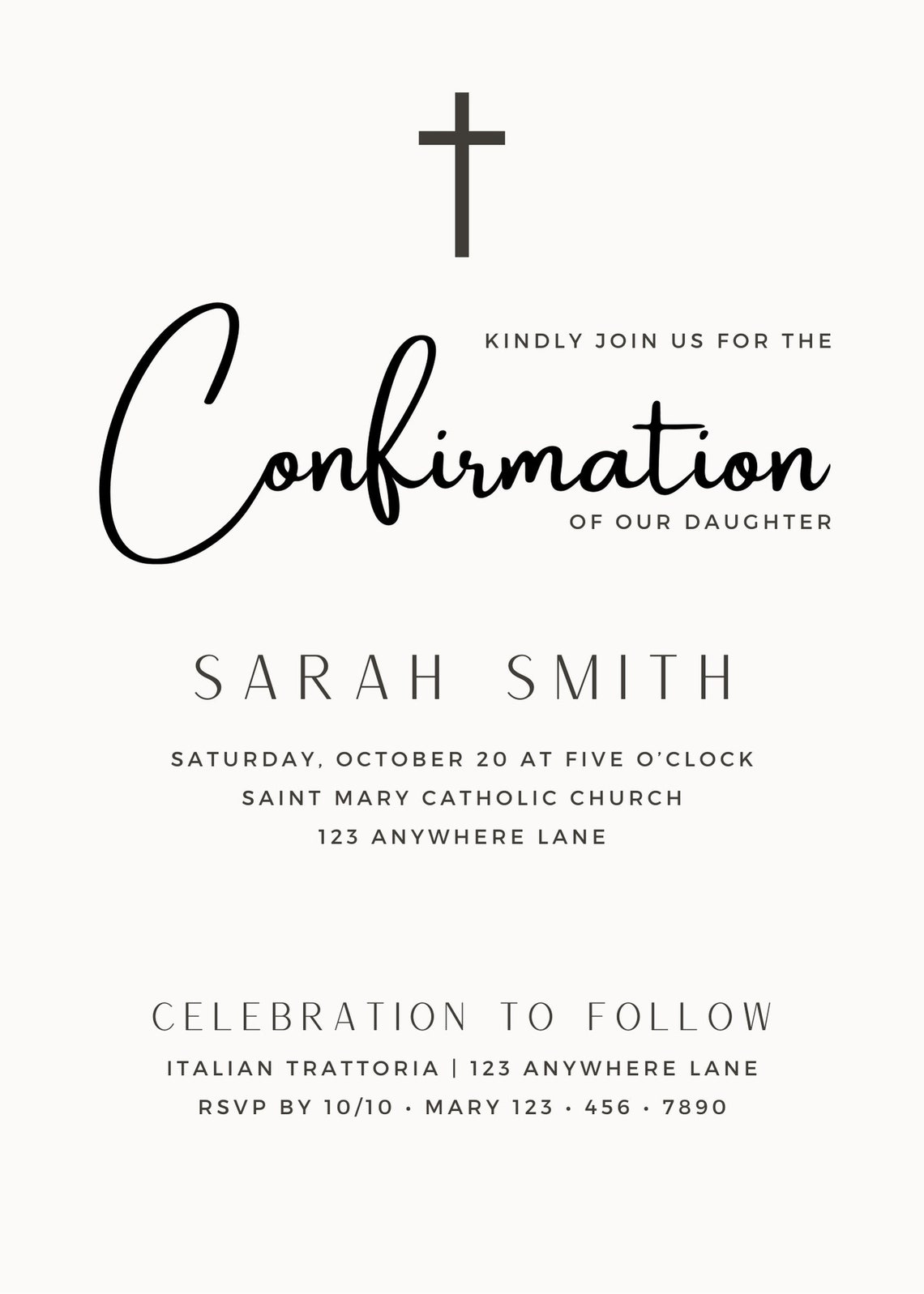 Custom Confirmation Invitation | Made to Order | Minimal | Female ...