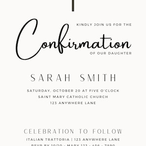 Custom Confirmation Invitation | Made to Order | Minimal | Female | Custom Design | Digital ...