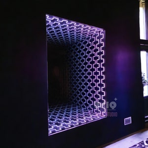 Wavy Infinity Neon Mirror , Infinity Led Mirror , Custom Full Length ...