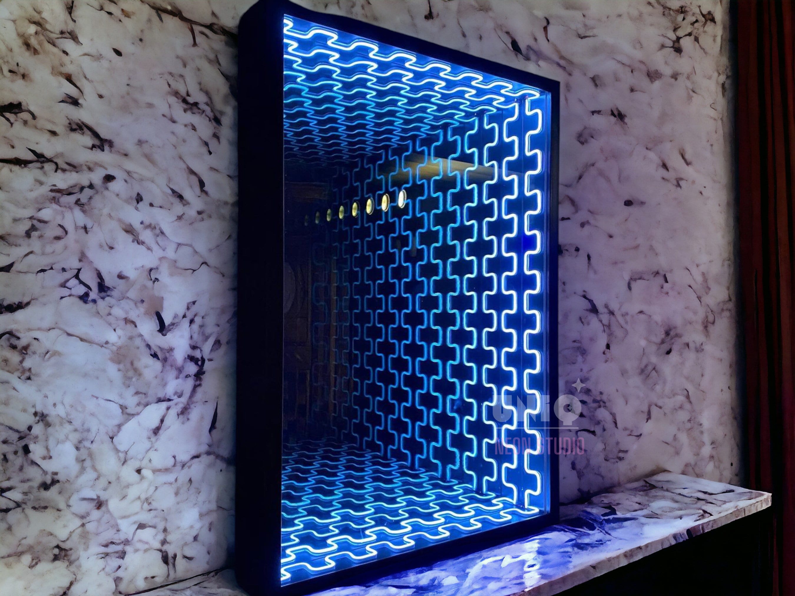 Wavy Infinity Neon Mirror , Infinity Led Mirror , Custom Full Length ...