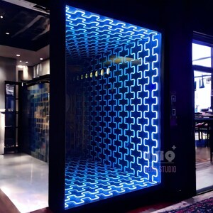 Wavy Infinity Neon Mirror , Infinity Led Mirror , Custom Full Length ...