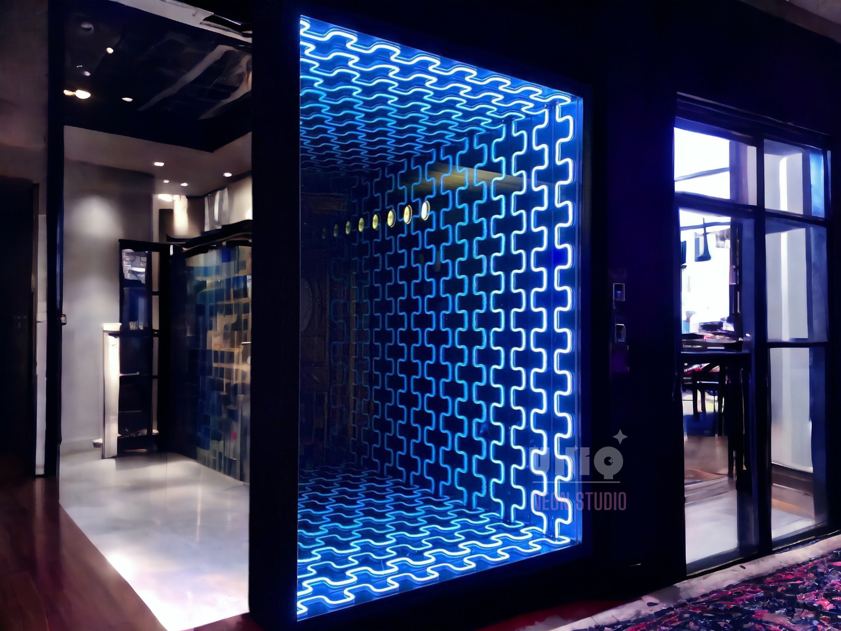 Wavy Infinity Neon Mirror , Infinity Led Mirror , Custom Full Length ...