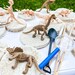 Dinosaur Fossils Matching Activity With 10 Dino Figurines and Brush ...