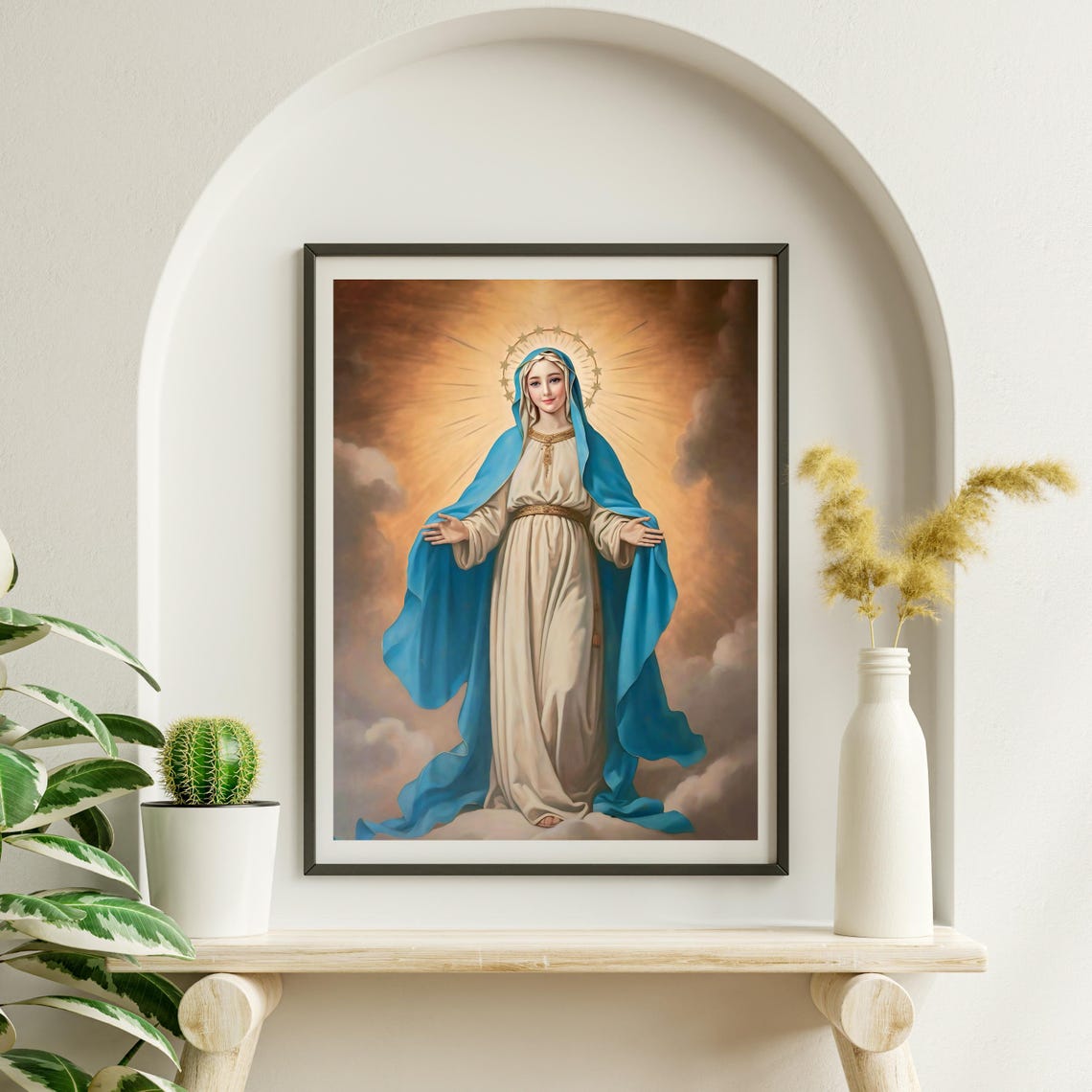 Virgin Mary Art Print: Catholic Christian Artwork (digital Download) - Etsy