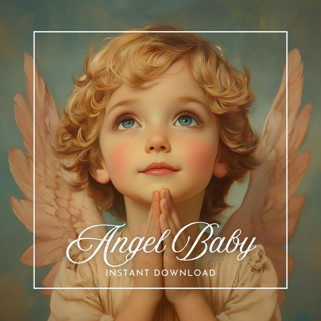 Baby Angel Praying Cherub Christian Catholic Fine Art High Resolution ...