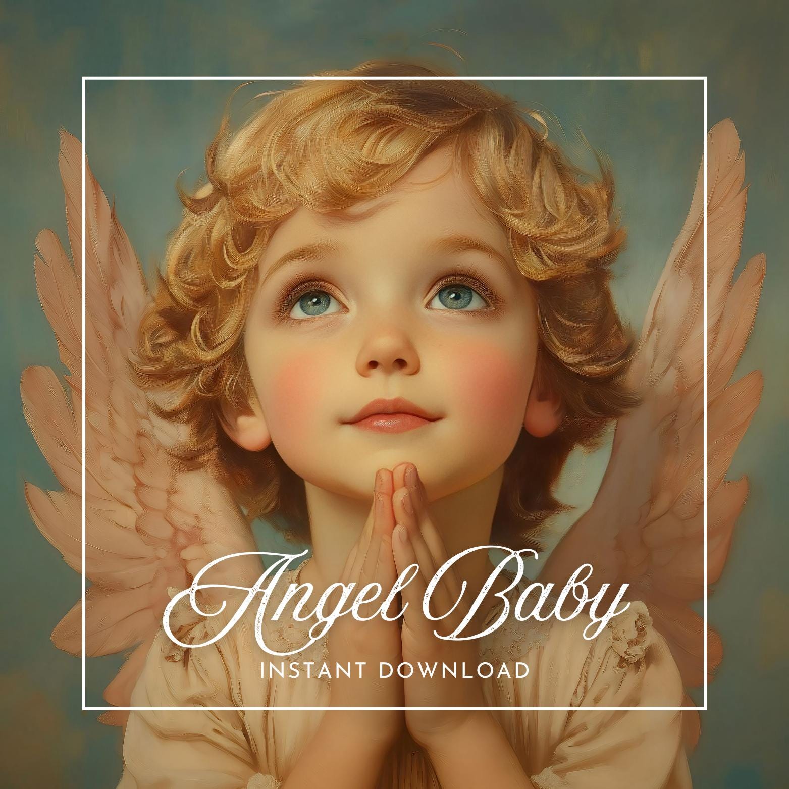 Baby Angel Praying Cherub Christian Catholic Fine Art High Resolution ...