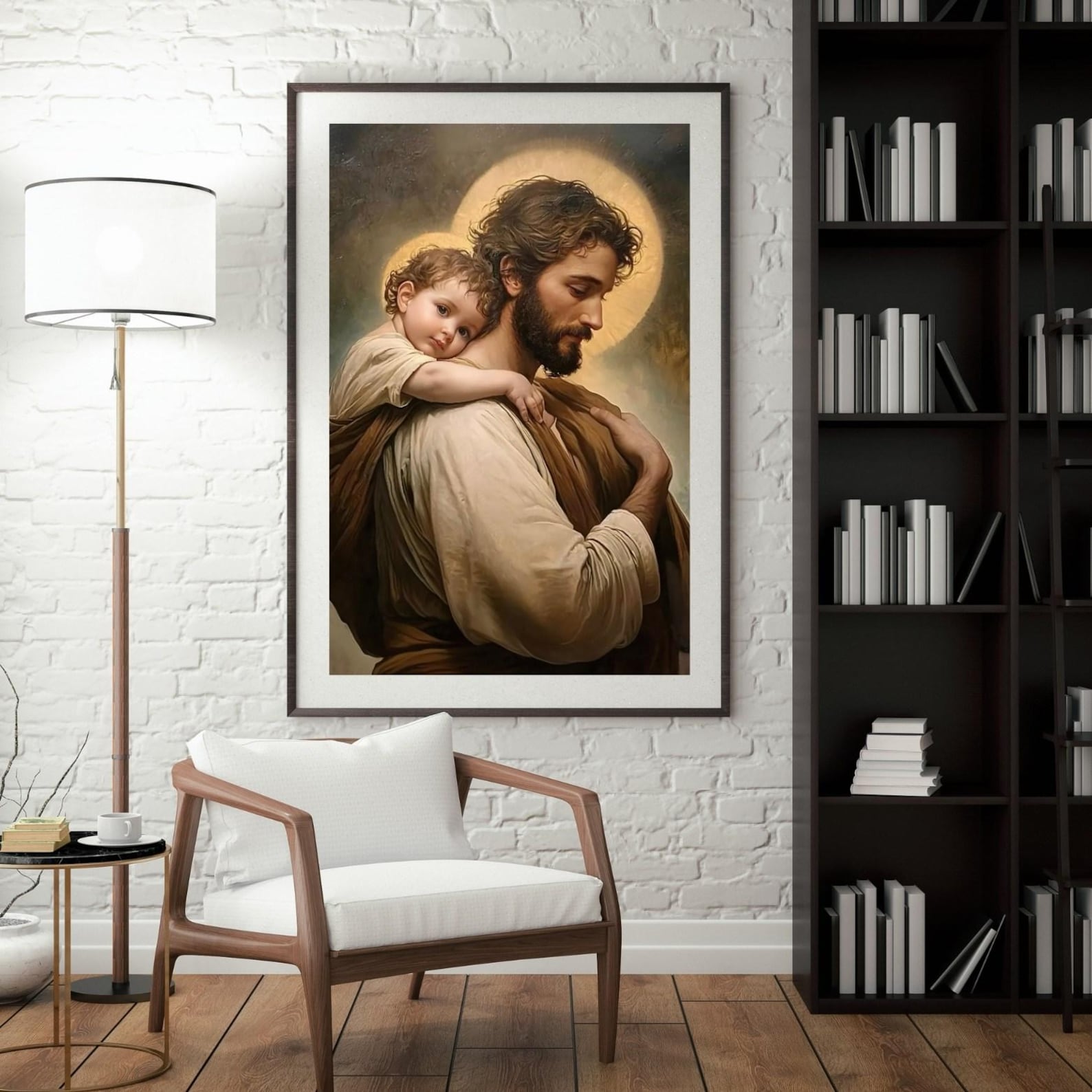 St Joseph and Baby Jesus Art: Catholic Devotional Painting (digital ...