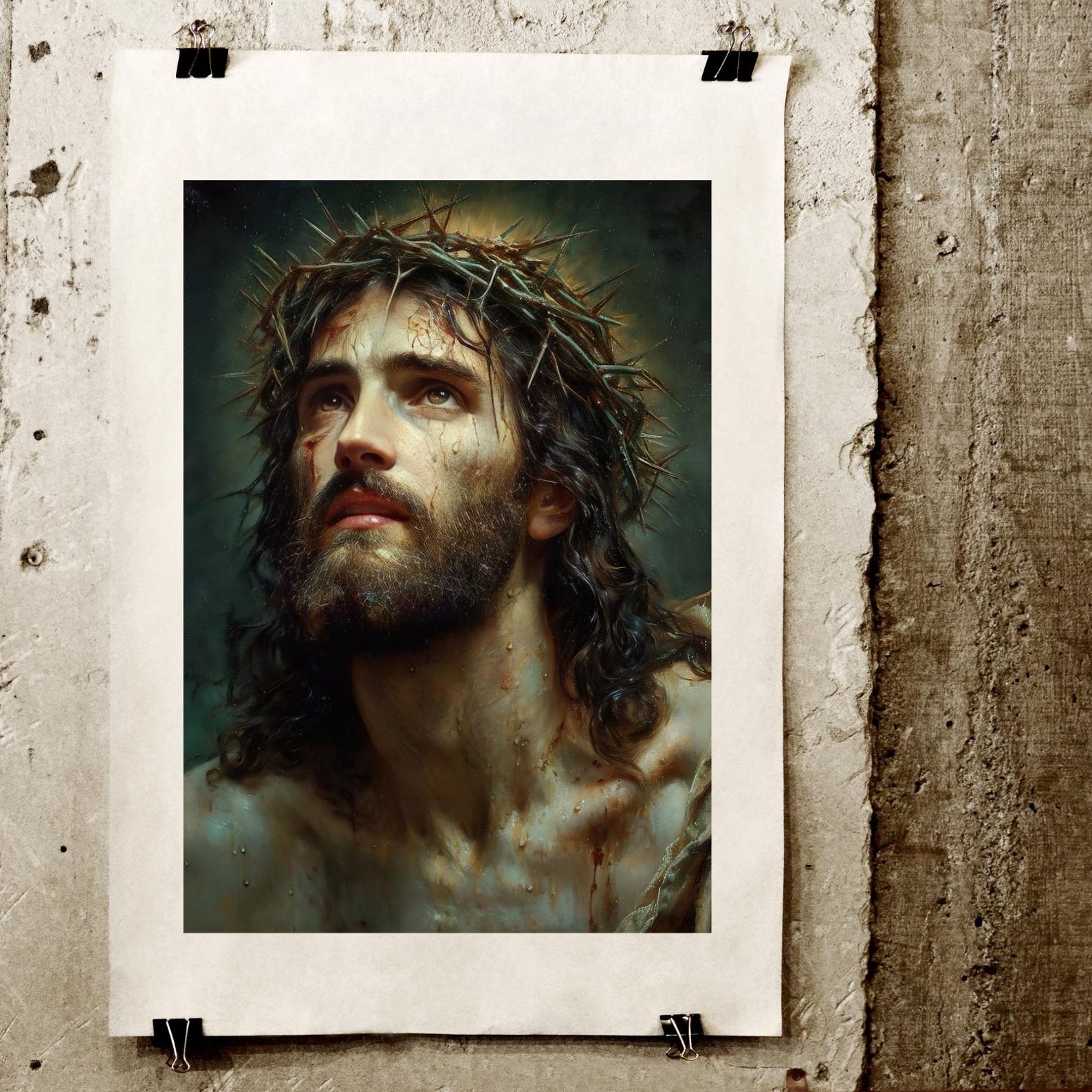 Lent Crown of Thorns Passion of the Christ Jesus Portrait Christian ...