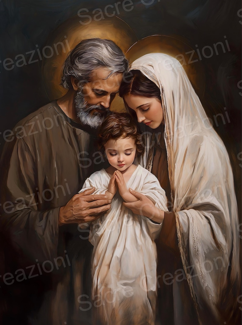 Holy Family Jesus, Mary, Joseph, Christian Catholic Devotional Artwork ...