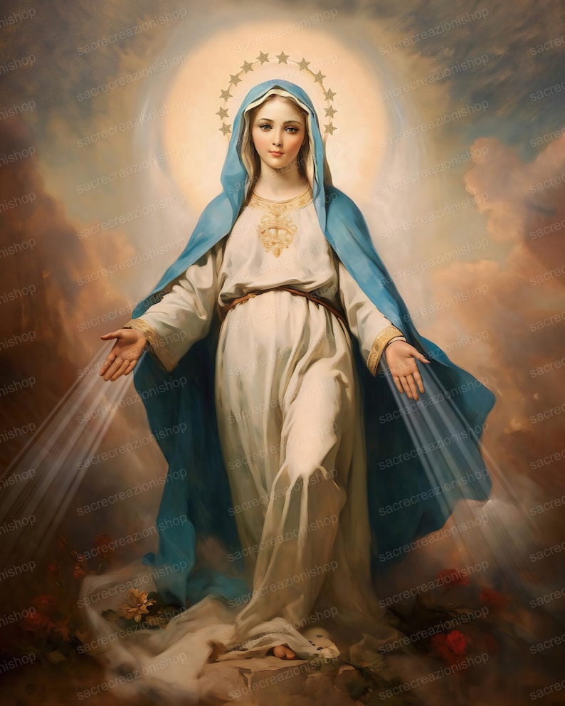 Miraculous Medal Virgin Mary Church Inspired Christian Catholic ...