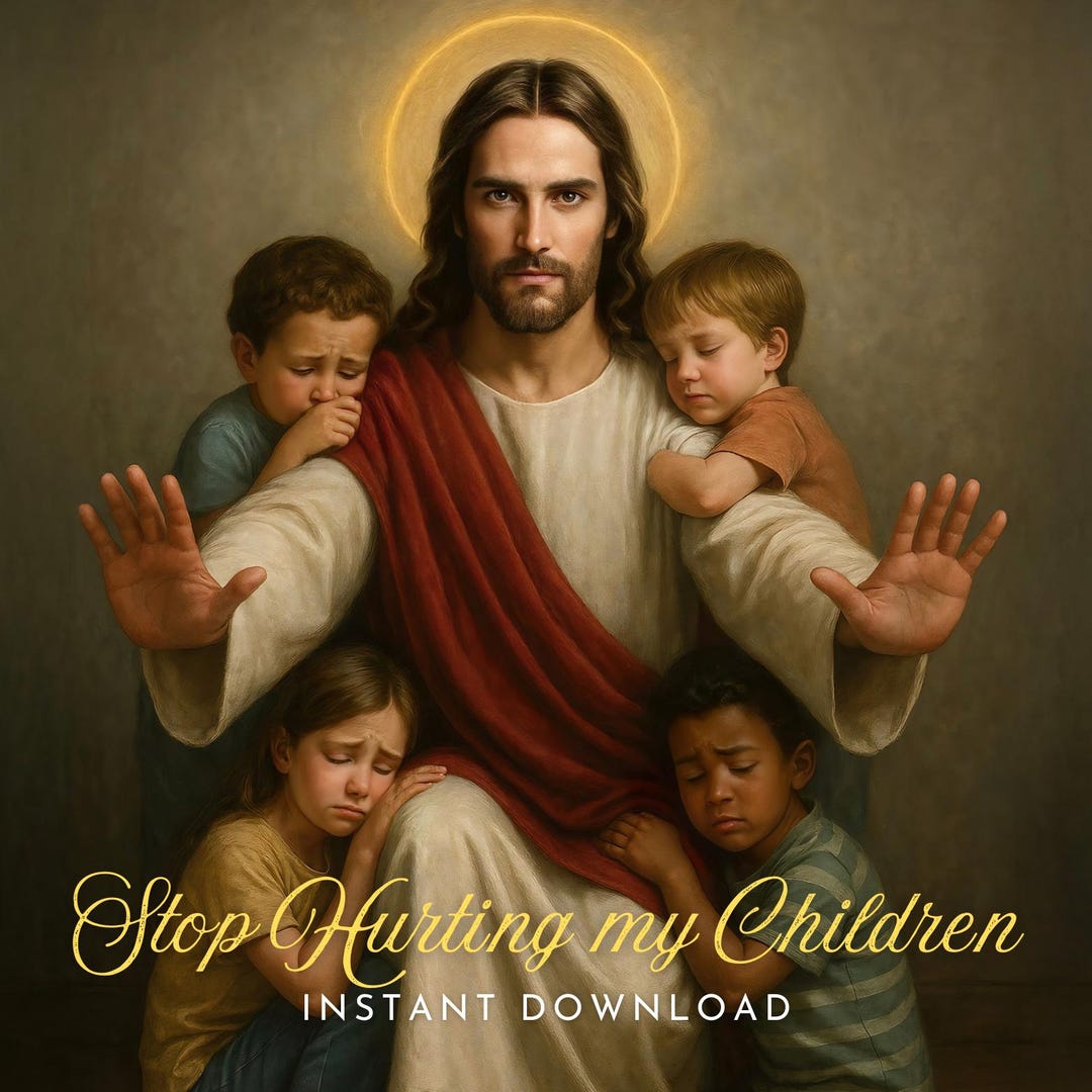 Jesus Protecting Children Wall Art Decor Christian Catholic Devotional ...