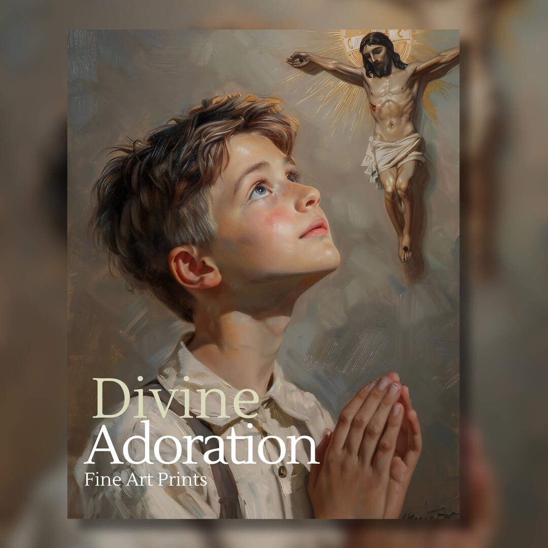 Adoration High Resolution for Large Scale Prints First Communion Boy ...