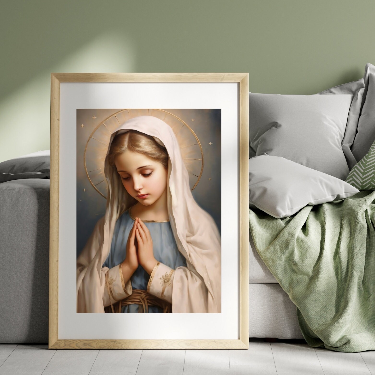 Virgin Mary Faith Inspired Devotional Artwork Christian Catholic Church ...