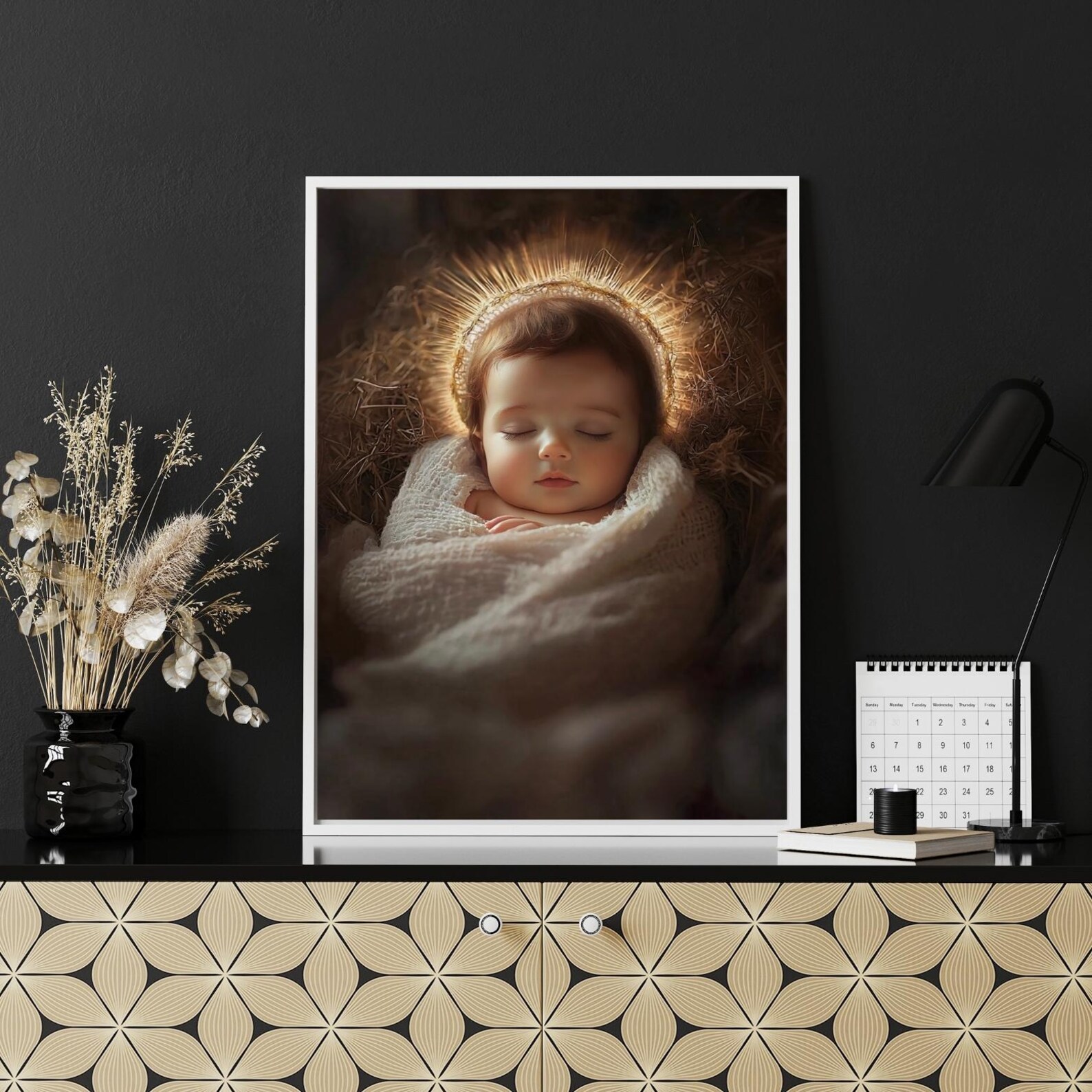 Christmas Baby Jesus Nativity Devotional Artwork Christian Catholic ...