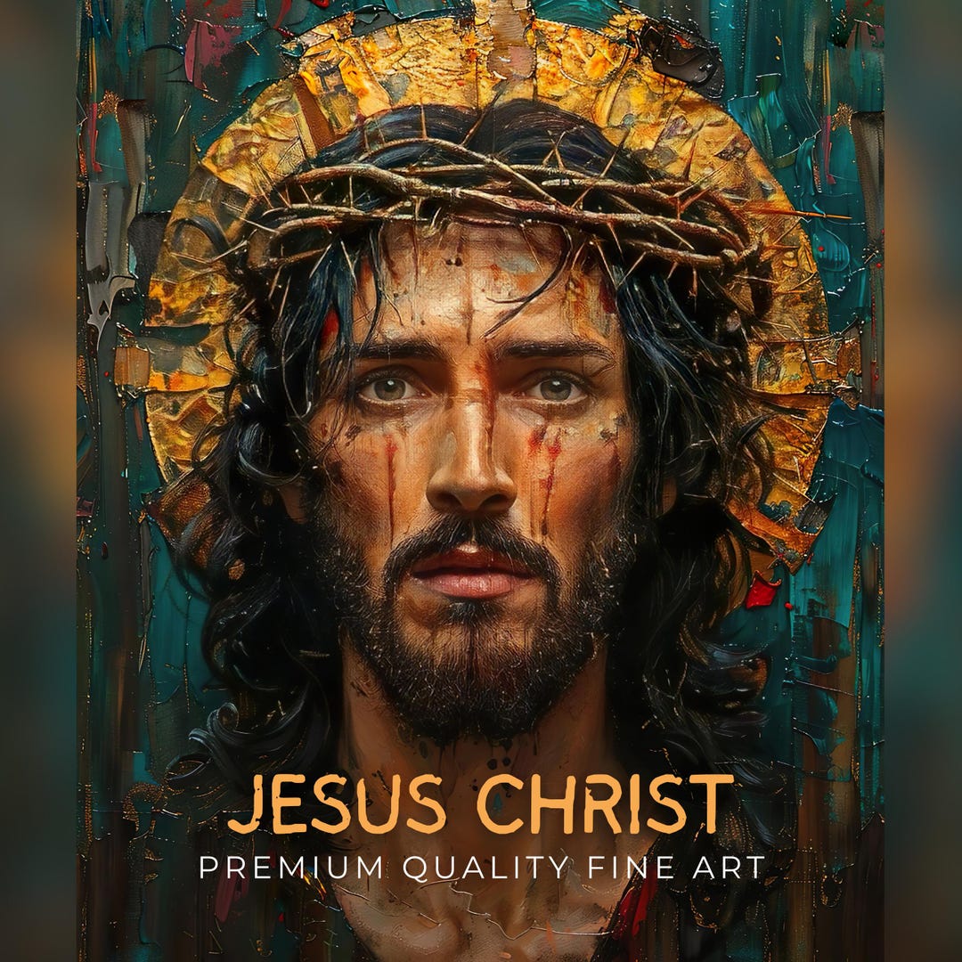 Jesus Christ Abstract Portrait Christian Catholic Wall Art Ordination ...