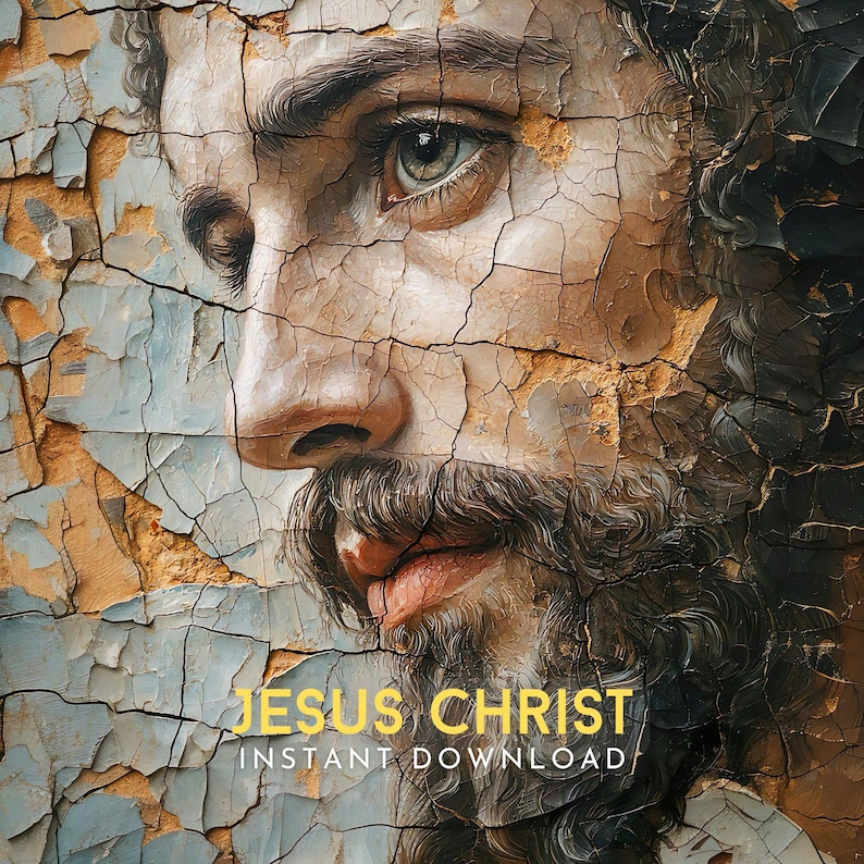 Jesus Christ Fresco Art Vintage Christian Catholic Fine Art Devotional ...