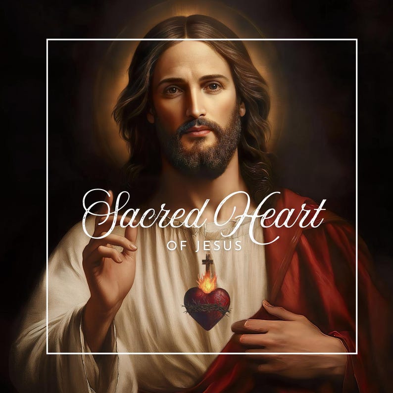 Sacred Heart of Jesus Art Print: Catholic Christian Devotional (digital ...