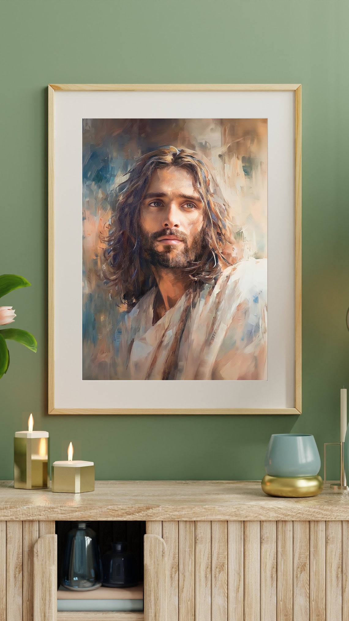 Jesus Christ Abstract Painting Illustration Catholic Christian Inspired ...