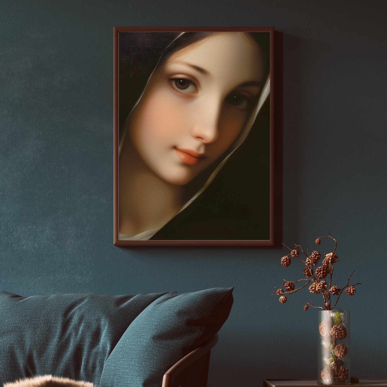 Virgin Mary Portrait: Christian Devotional Fine Art Poster (digital ...