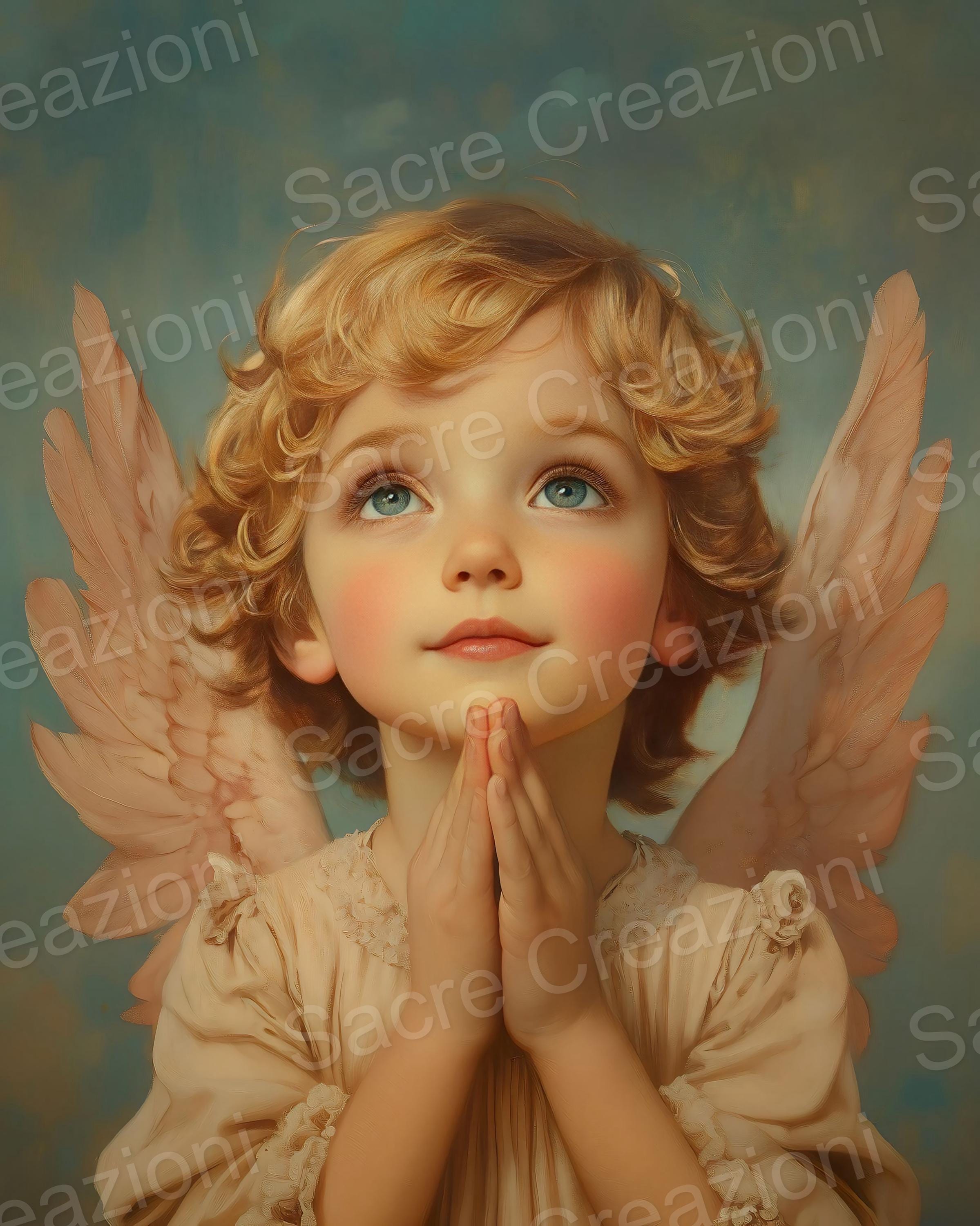 Baby Angel Praying Cherub Christian Catholic Fine Art High Resolution ...